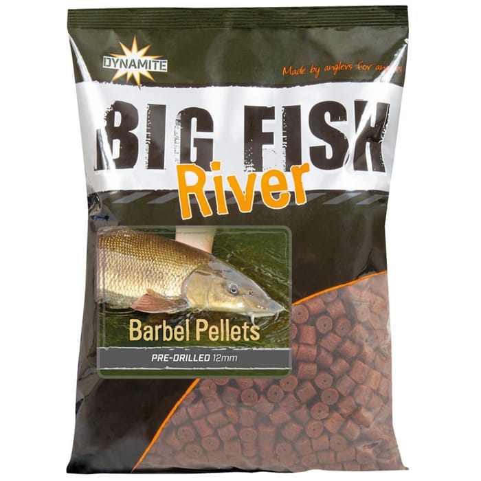 Dynamite Baits Big Fish River Barbel Pre-Drilled Shrimp & Krill Pellets