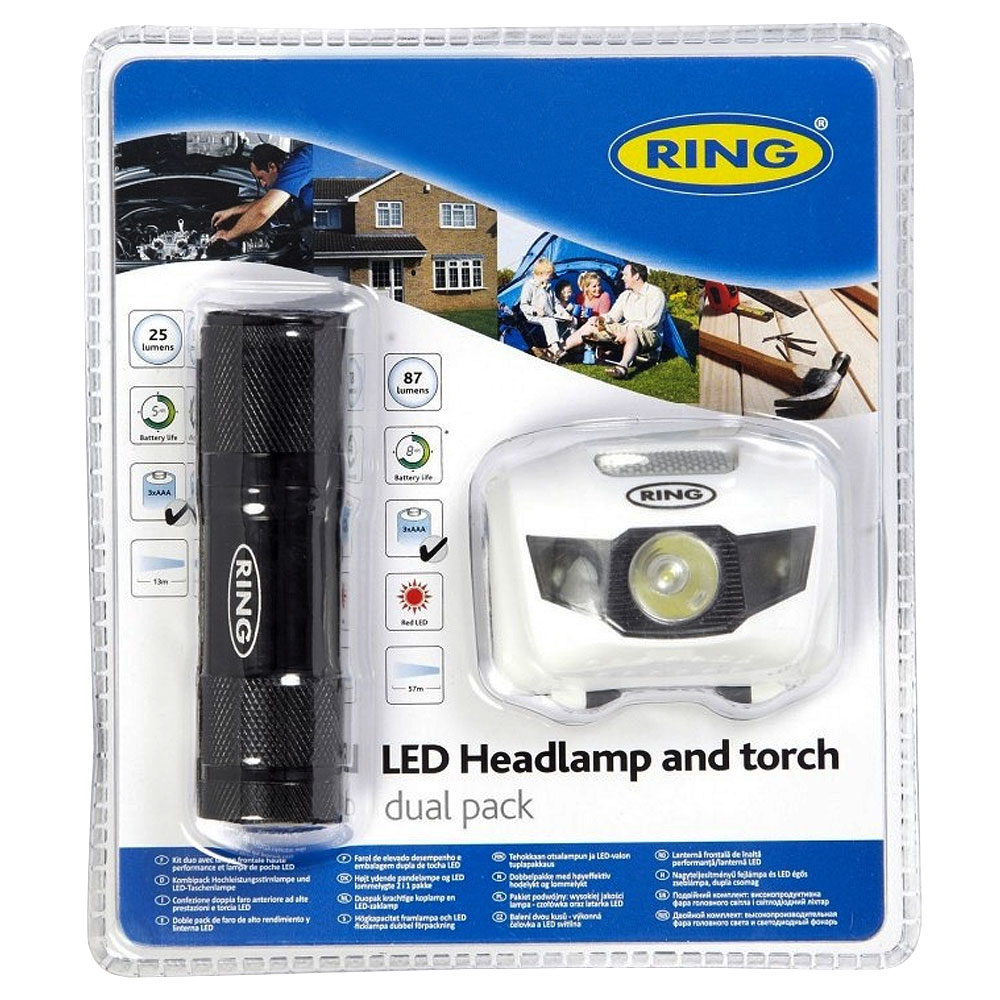 LC Ring LED Headlamp & Torch Dual Pack