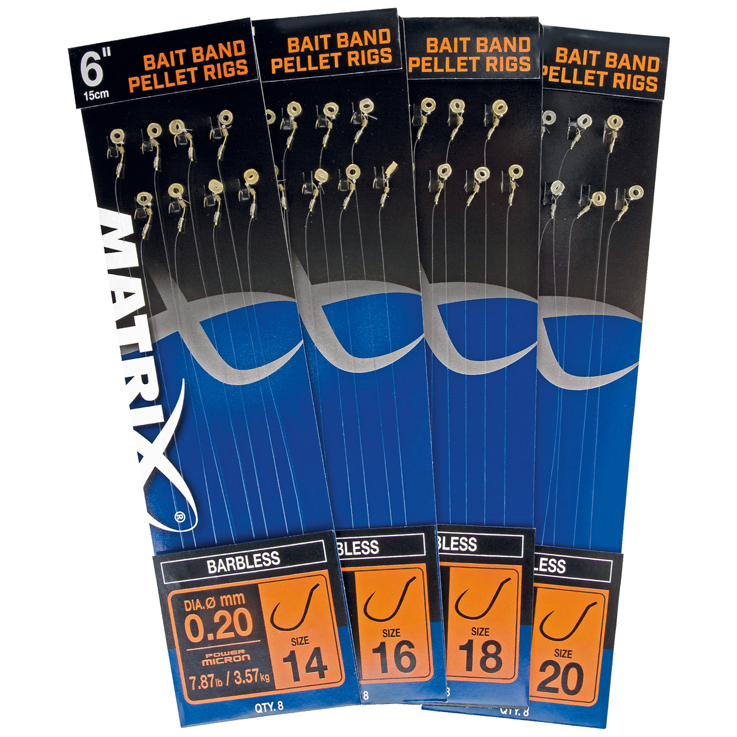 Matrix 6" Bait Band Pellet Rigs Barbless