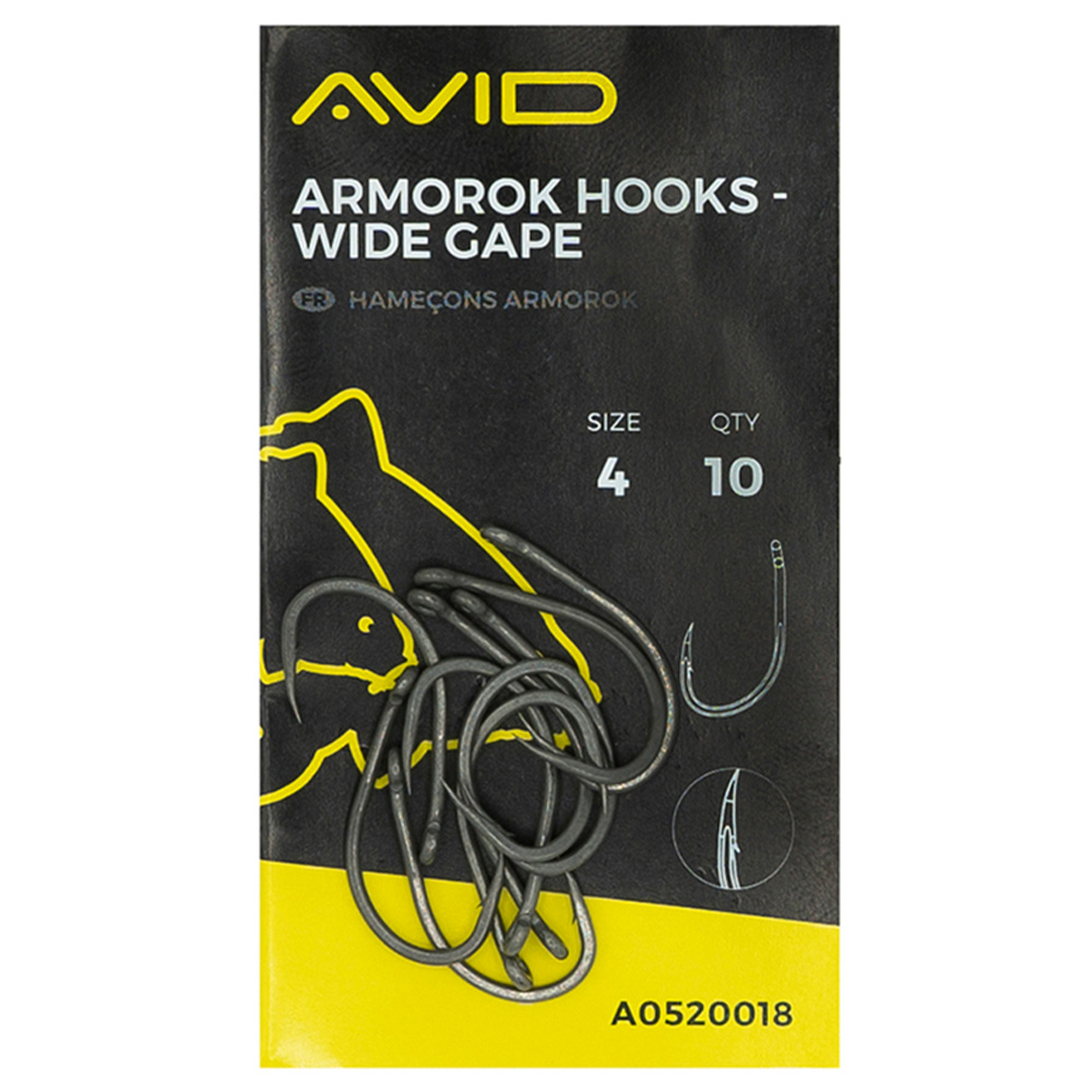 Avid Carp Armorok Wide Gape Hooks - Barbed