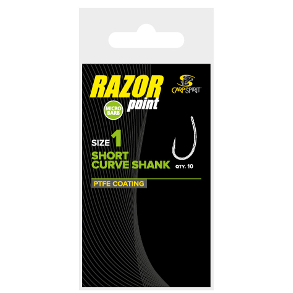 Carp Spirit Razor Point Short Curve Shank Hooks - Micro Barbed