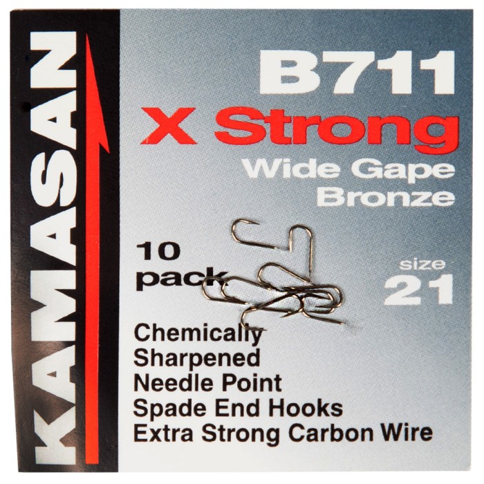 Kamasan B711 X-Strong Wide Gape Barbed Hooks