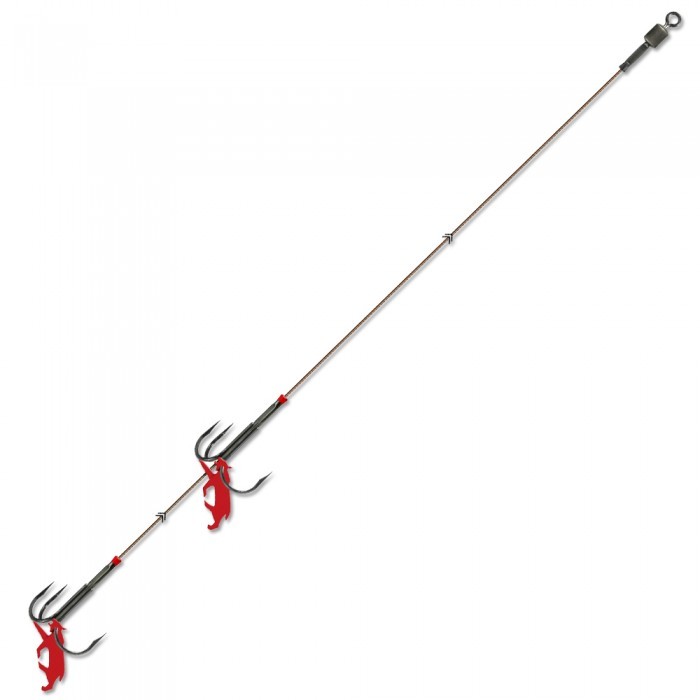 Lynx Twin Treble Semi Barbed Hook Wire Trace