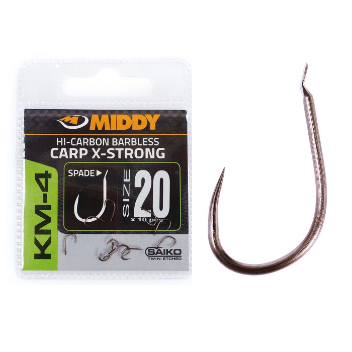 Middy KM-4 Carp X-Strong Spade Hooks