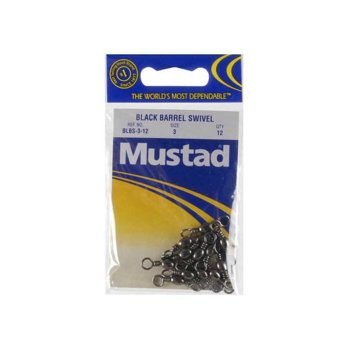 Mustad Black Barrel Swivel