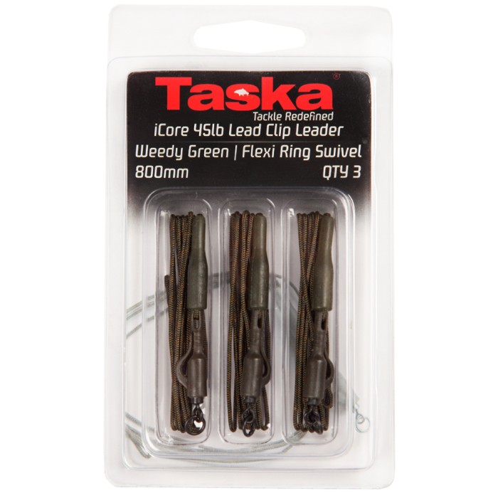 Taska iCore 45lb Lead Clip Leader Flexi Ring Swivel