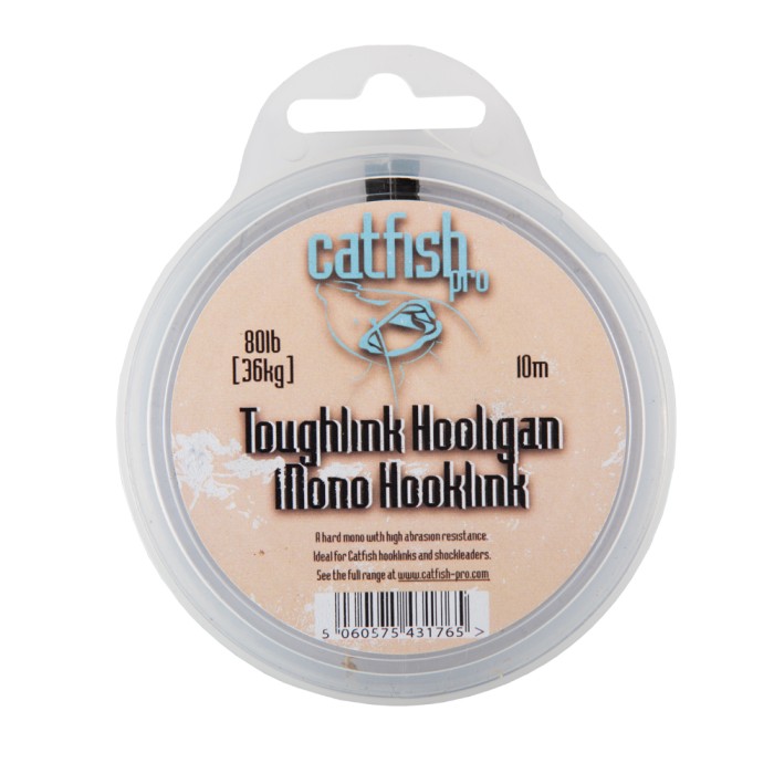 Catfish Pro Toughlink Hooligan Hard Mono Hooklink 10m | Catfish Tackle | Angling Direct