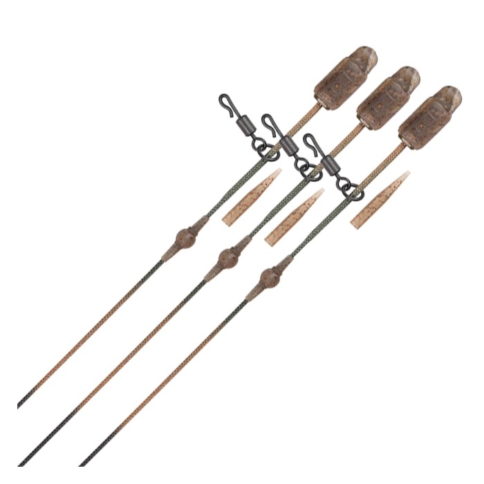 Fox Edges Camo Heli-Clip Rigs 3 Piece - Leadcore