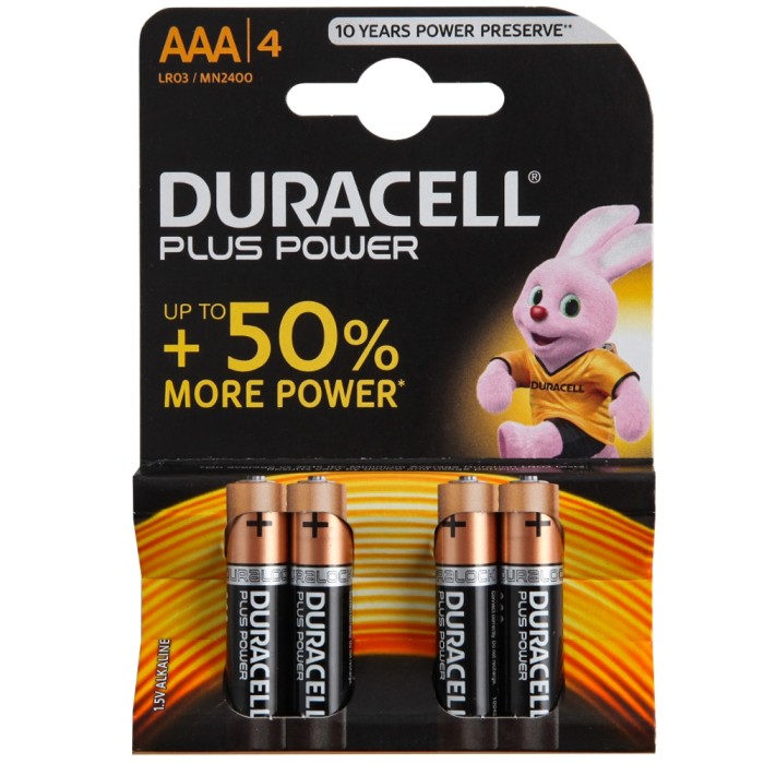 Duracell Power Plus Batteries AAA 4 Pack