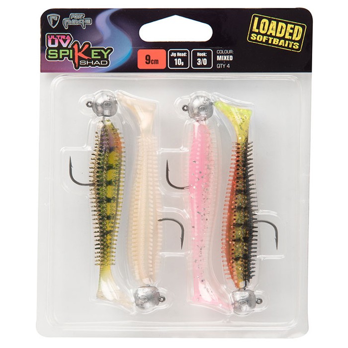 Fox Rage Ultra UV Spikey Shad Mixed Colour Loaded Fishing Lure Pack