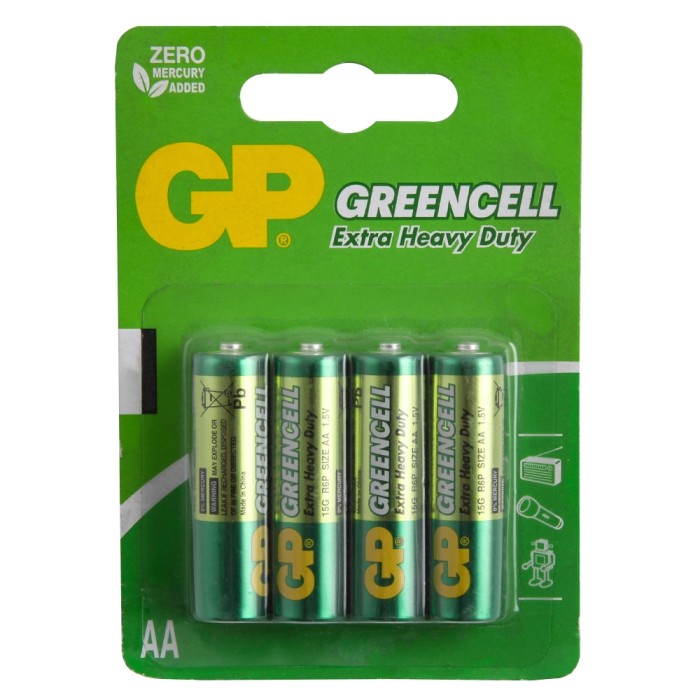 GP Greencell Batteries AA 4 Pack
