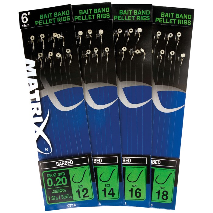 Matrix 6" Bait Band Pellet Rigs Barbed