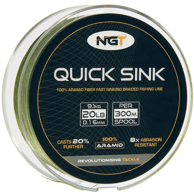 NGT Quick Sink Braid 300m - Moss Green
