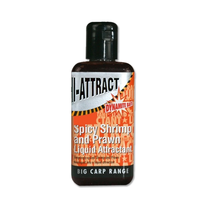 Dynamite Baits Hi-Attract Spicy Shrimp & Prawn Liquid Attractant 250ml