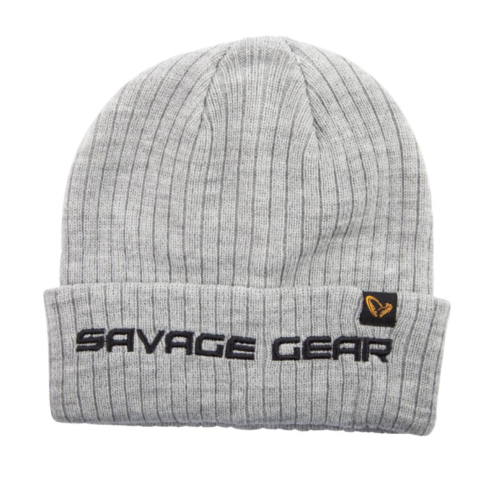 Savage Gear Light Grey Melange Fold Up Fishing Beanie