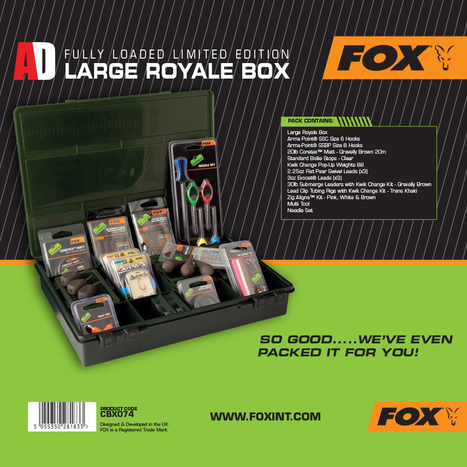 Fox AD Royale Large Loaded Tackle Box | Angling Direct