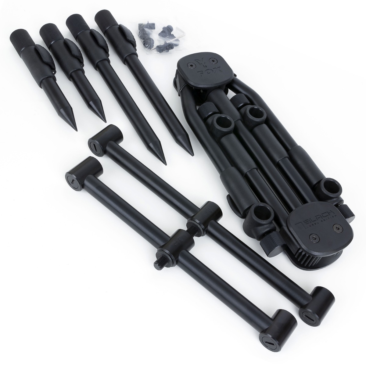 Fox Black Label Complete 3-Rod Compact Pod | Angling Direct