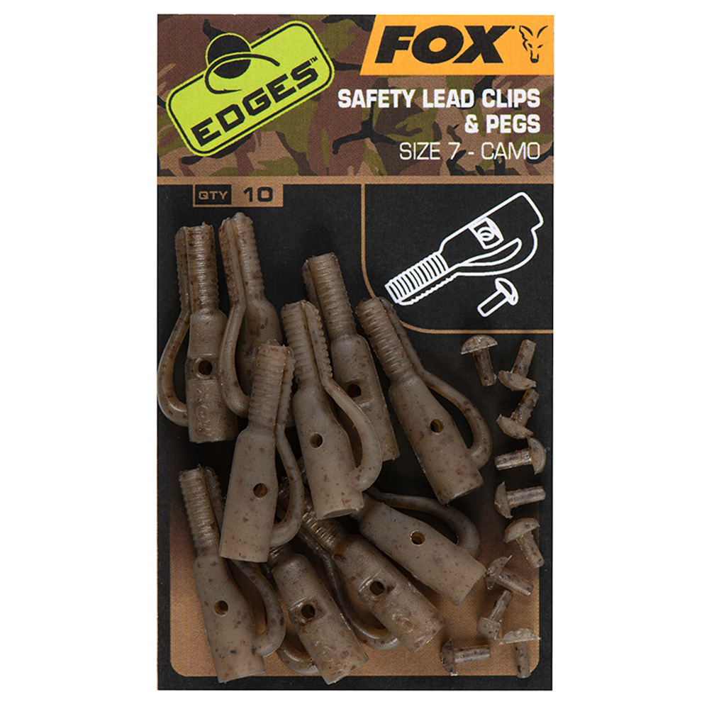Fox Edges Camo Safety Lead Clip & Pegs Set | Fishing tackle