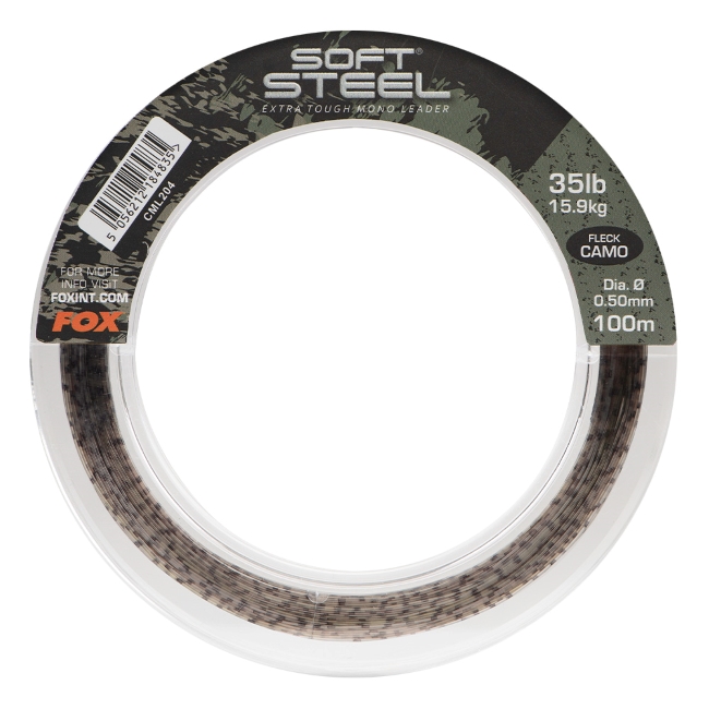 Fox Soft Steel Fleck Camo Leader 100m