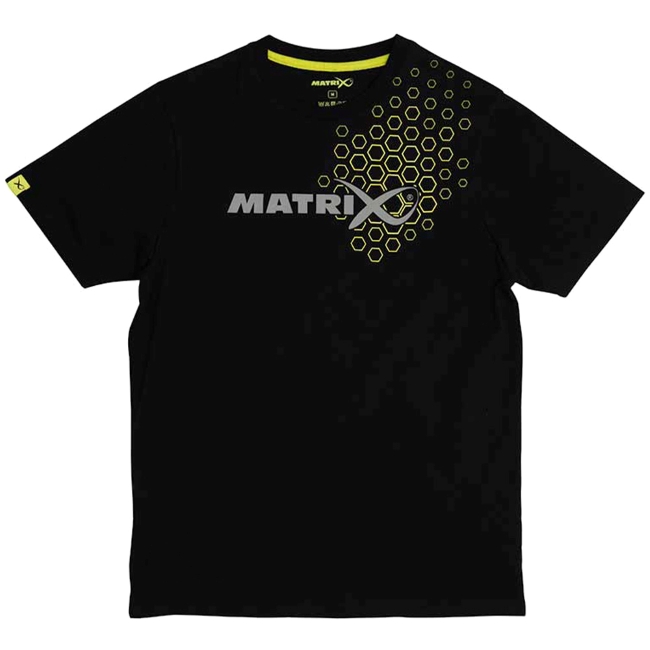 Matrix Hex Print Black T-Shirt | Fishing T Shirts | Angling Direct