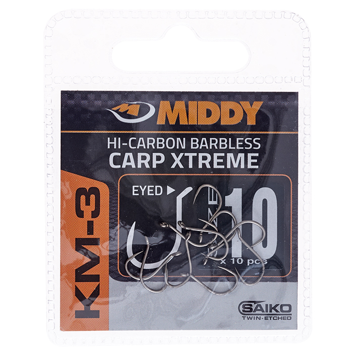 Middy KM-3 Carp Xtreme Eyed Hooks