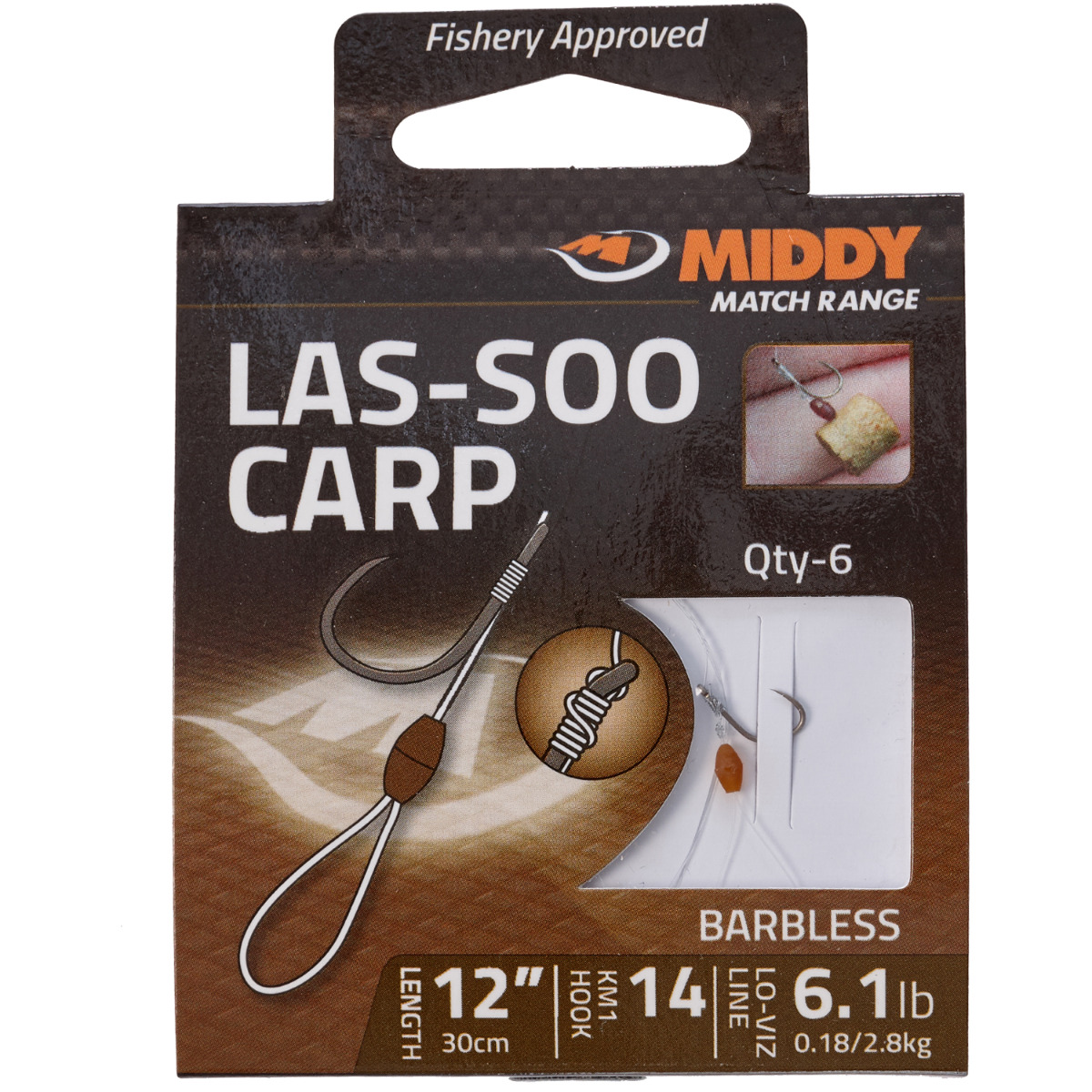 Middy Las-soo Carp Pellet Hooks-to-Nylon