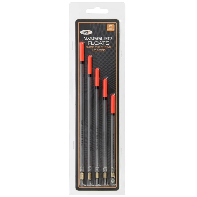 NGT Wide Tip Clear Loaded Waggler Floats - 5 Pack