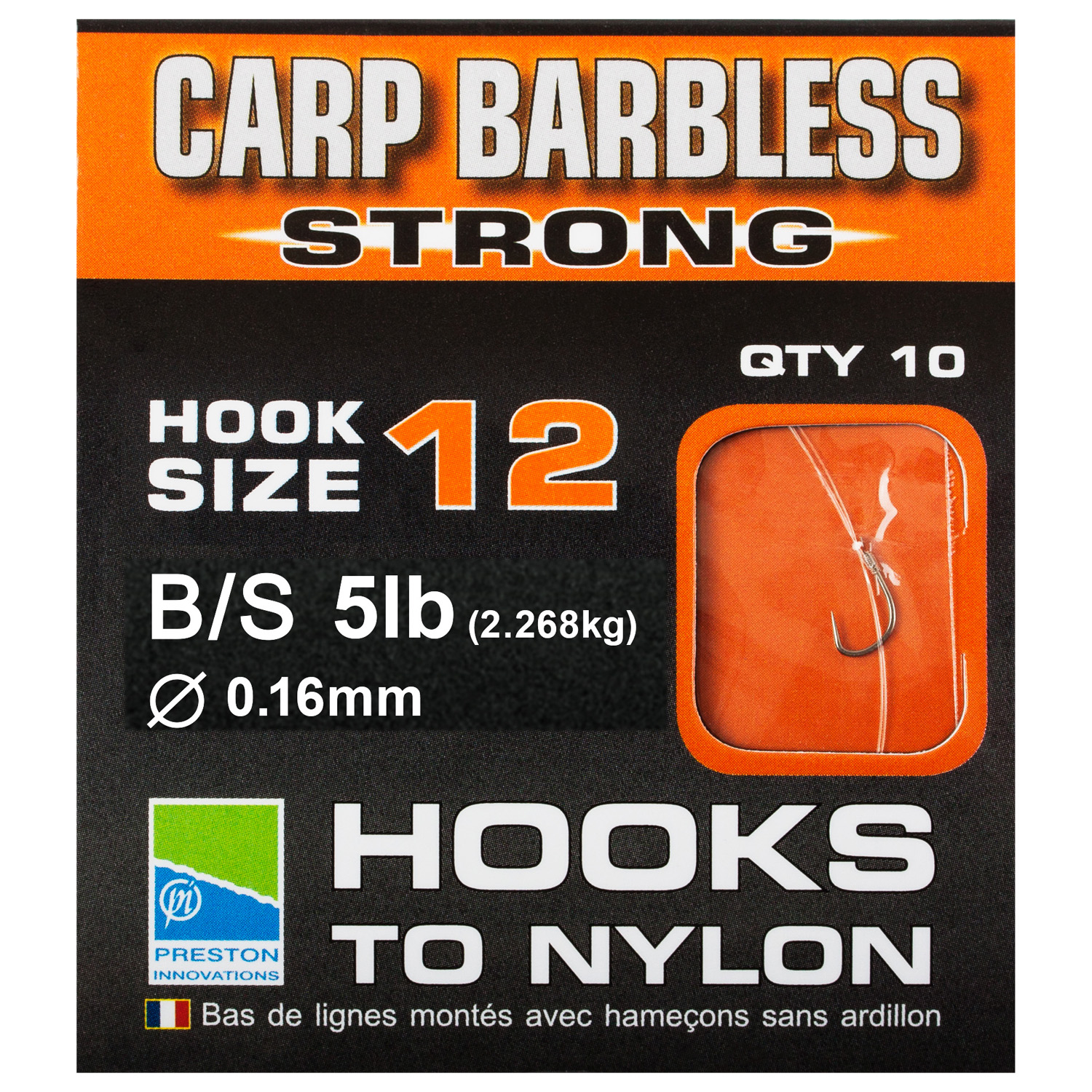 Preston Barbless Carp Hooks To Strong Nylon