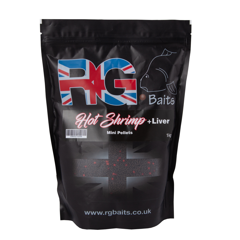 RG Baits Hot Shrimp & Liver Mini Fishing Pellets