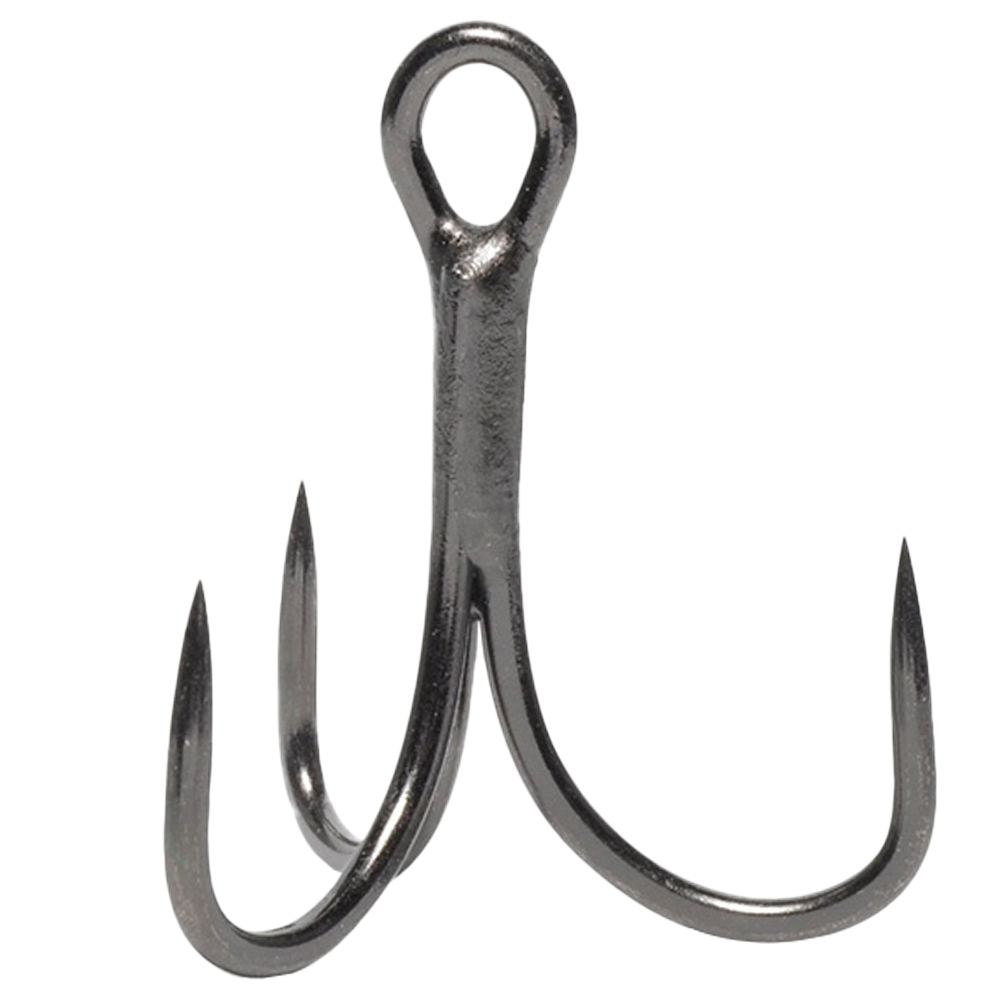 VMC 7554B 2X-Strong Inline Barbless Black Nickel Treble Hooks