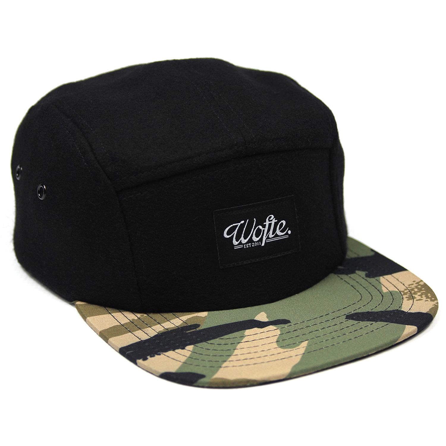 Wofte Camo Peak 5 Panel Hat
